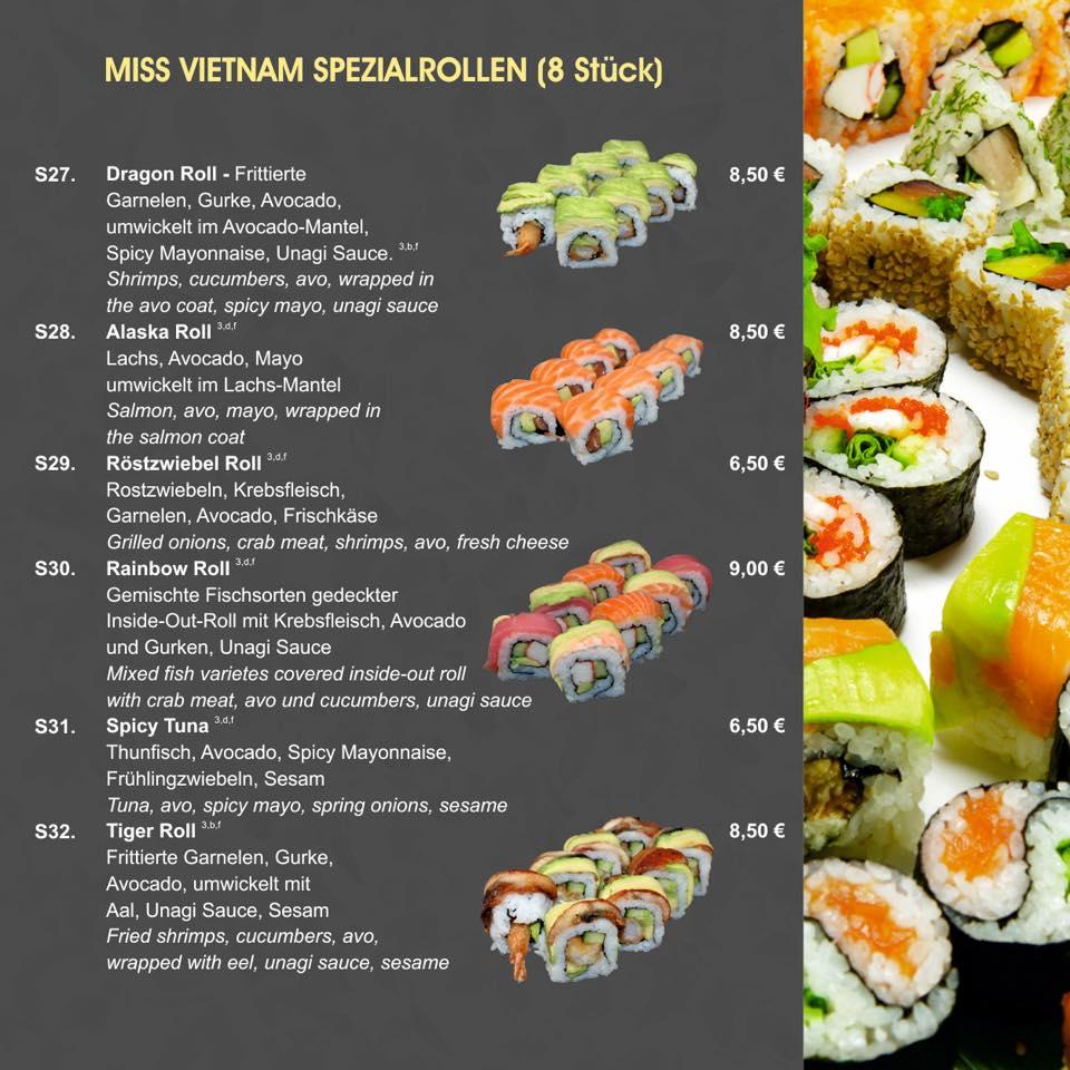 Speisekarte von Miss Vietnam restaurant, Bayreuth