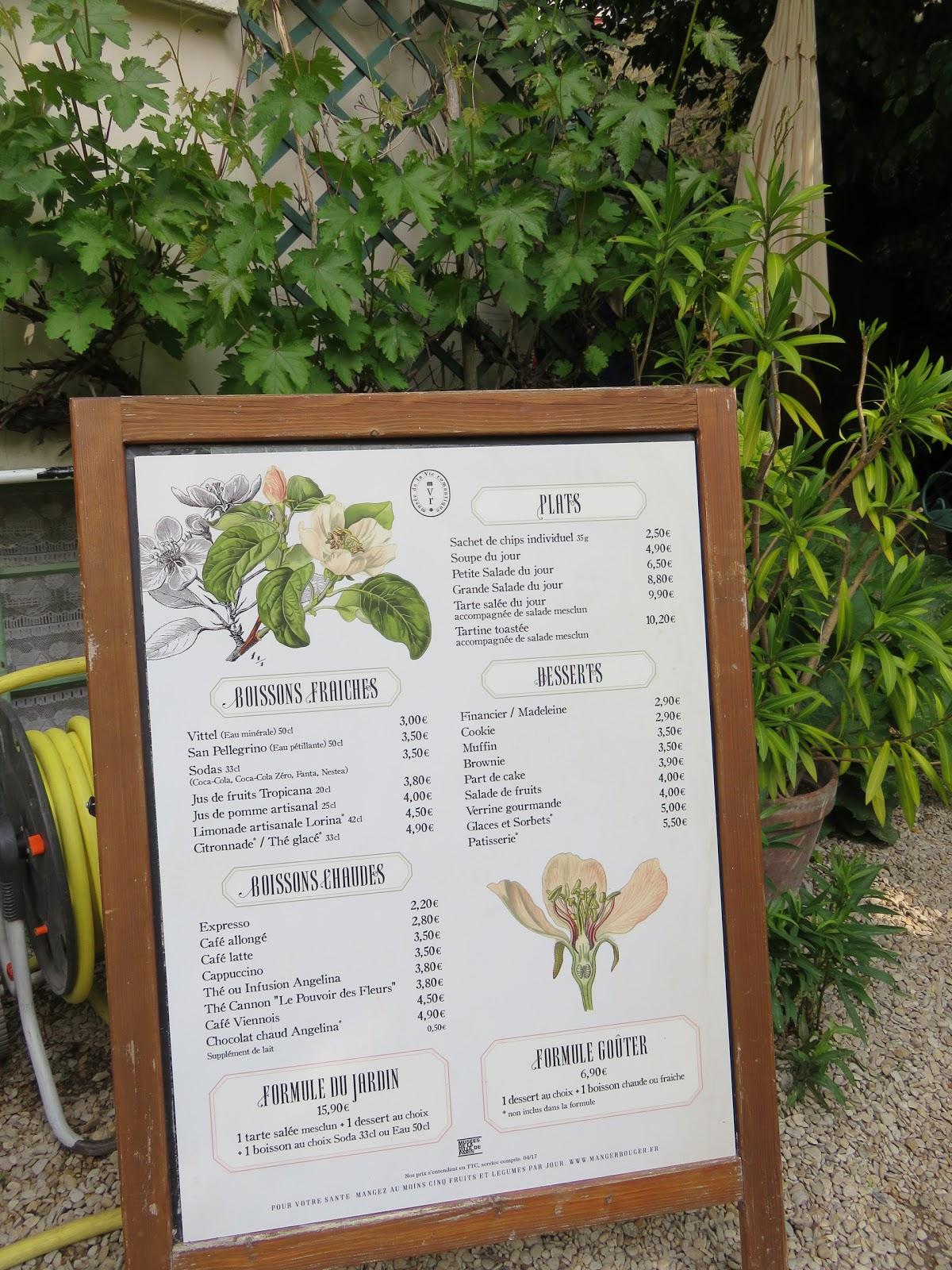 Menu at Tea Salon Rose Bakery, Paris