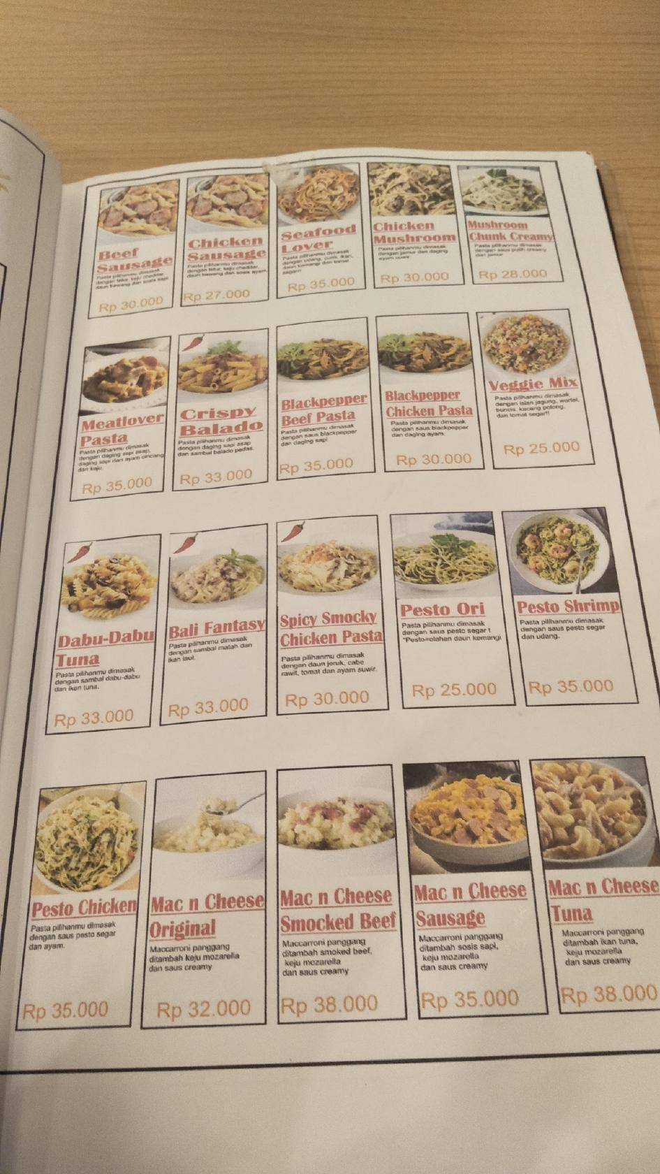 Menu at Warkop OM cafe, Sorong, +2H8