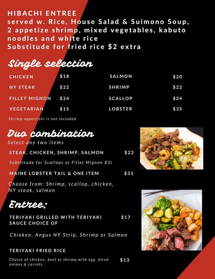 Menu at Kabuto Sushi, Hibachi & Lounge restaurant, East Norriton ...