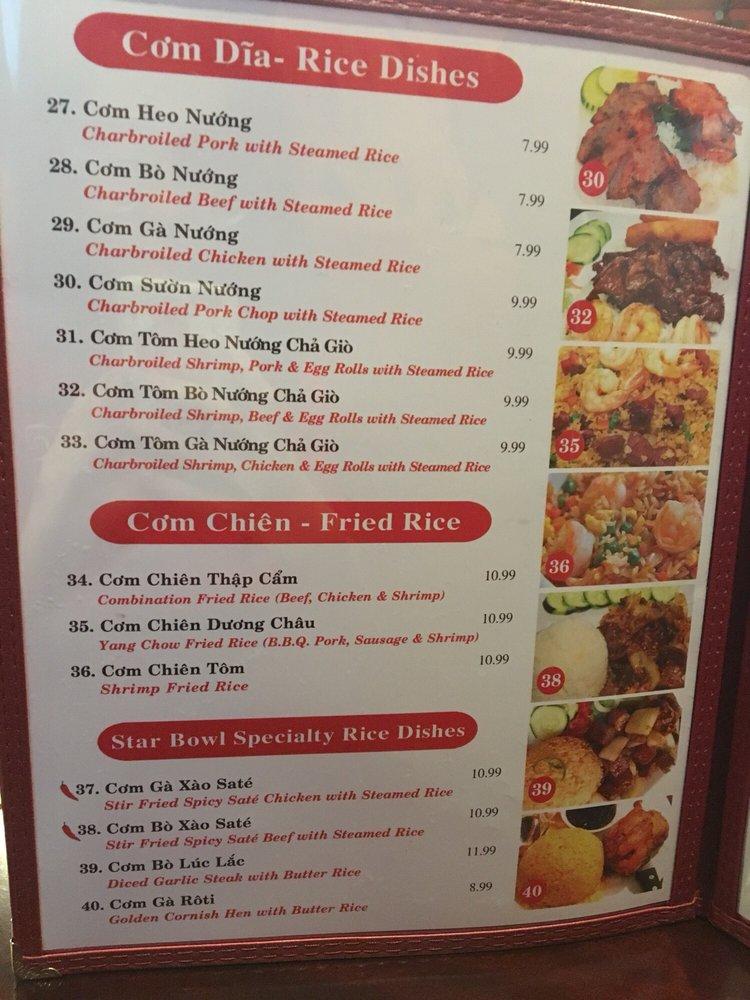 Menu at Pho Star Bowl restaurant, Riverside