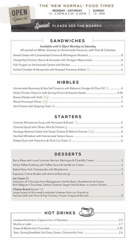 Menu at The Swan Inn & Bistro pub & bar, Olney