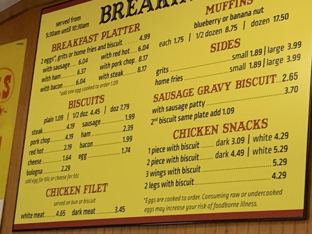Carta del restaurante Dallas Famous Chicken n' Biscuits, Apex