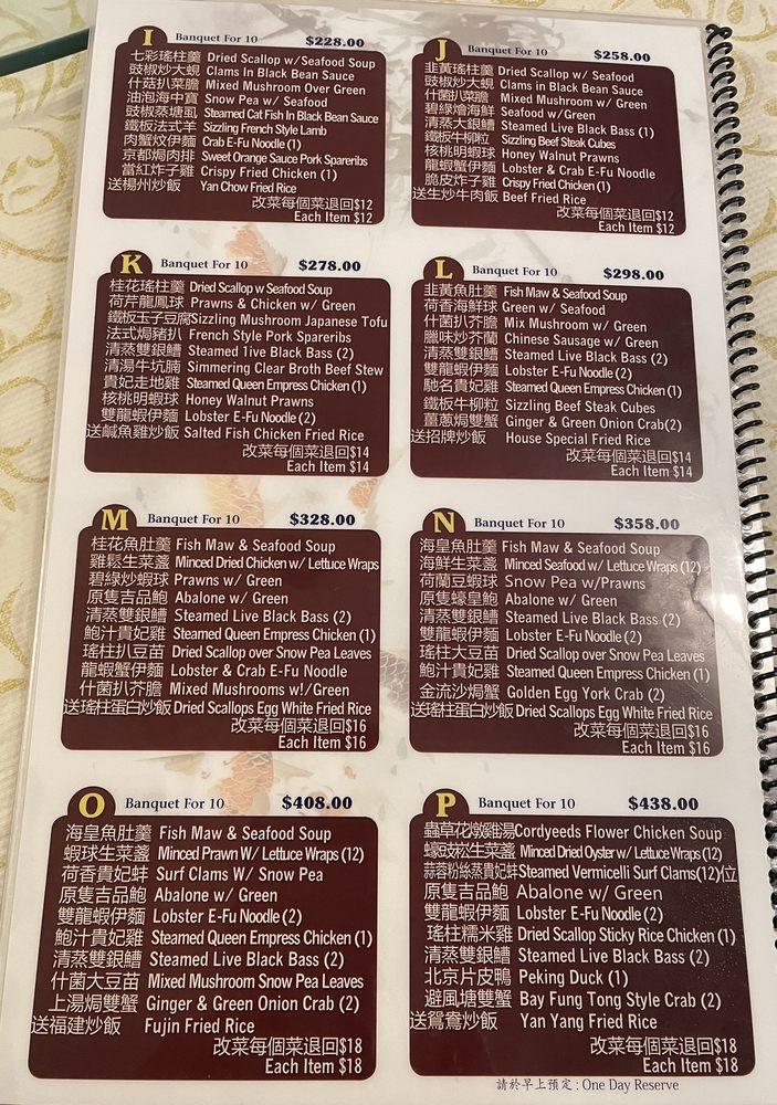 Menu at Empero Taste restaurant, San Francisco
