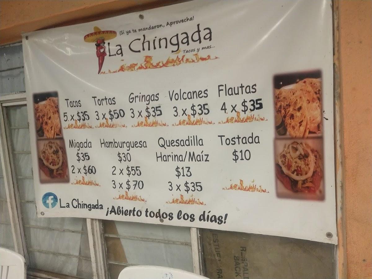Menu at La Chingada restaurant, Ciudad Victoria