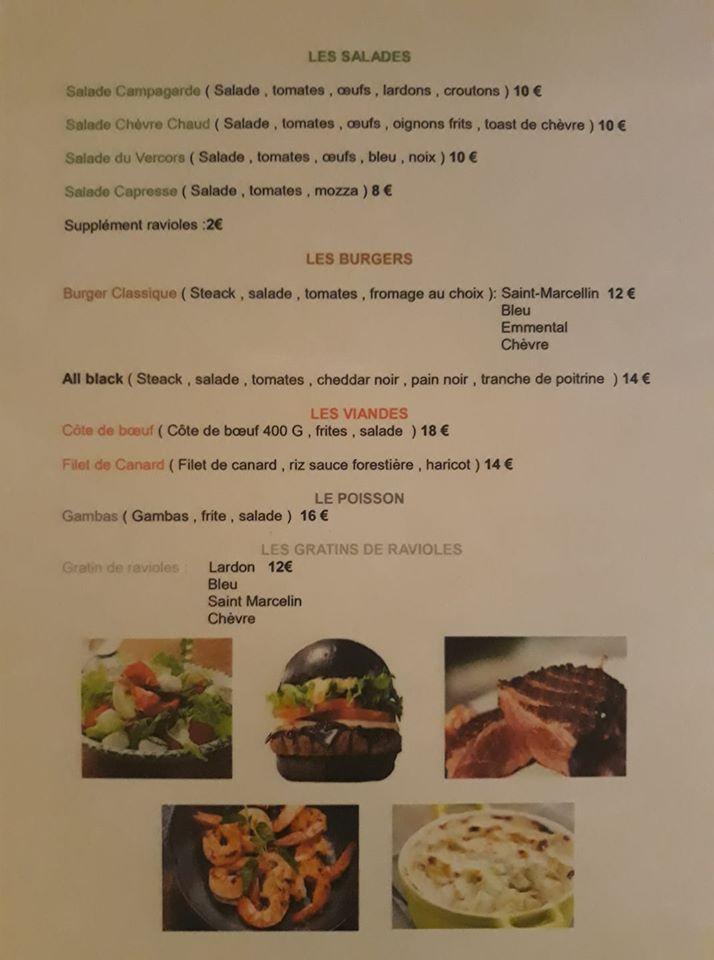 Menu at Les sens ciel restaurant, Avignonet