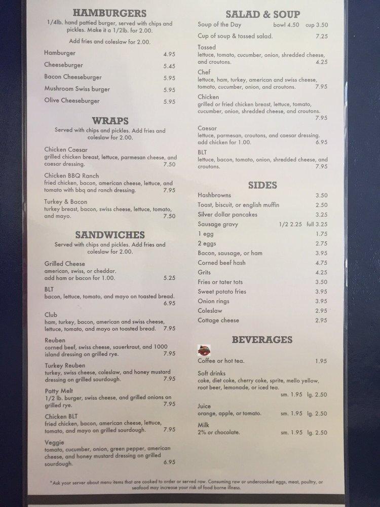 Menu at The Lighthouse Cafe, Elberta