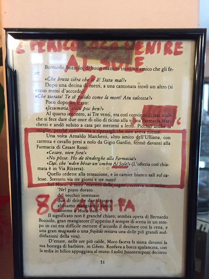 Menu da Ristorante Al Sole, Vittorio Veneto
