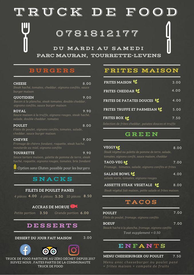 Menu at The FAB Kitchen restaurant, Tourrette-Levens