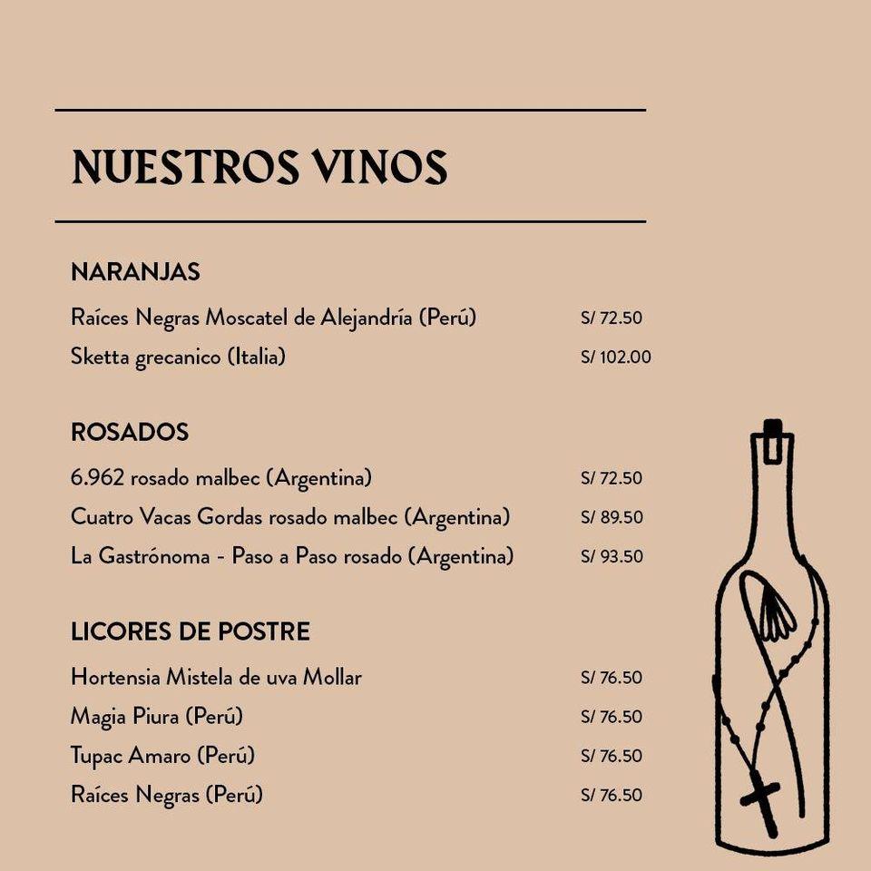 Menu at 13 MONJAS pub & bar, Arequipa