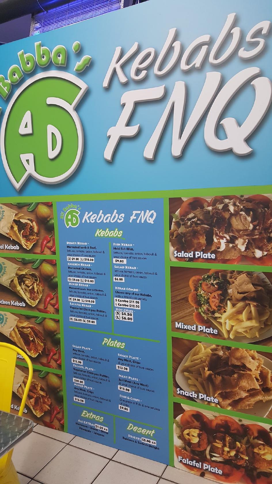 Menu at Ali Baba restaurant, Westcourt, 214 Mulgrave Rd