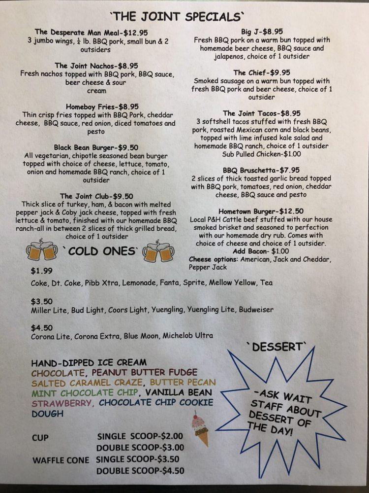 Menu at The Joint-BBQ, Wings & More, Eddyville