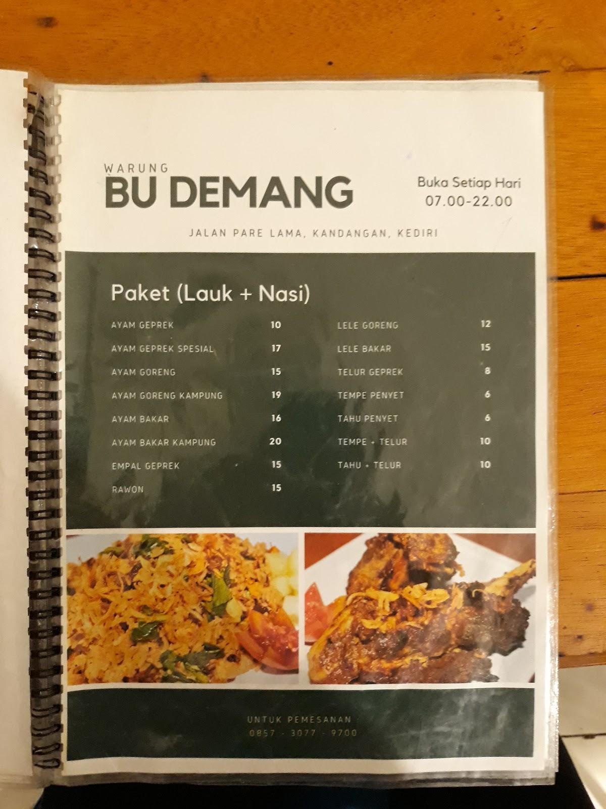 Menu at Warung Bu Demang, Indonesia
