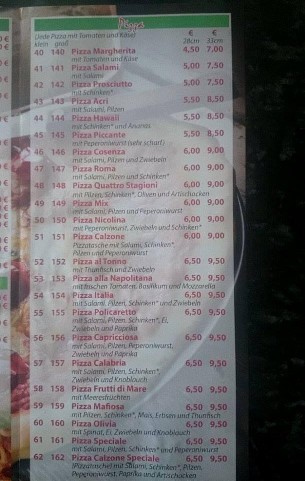 Menu at Avanti Pizza & Gyros, Soest