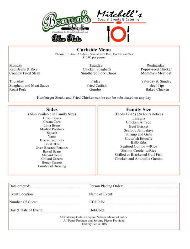 Menu at Broma's Deli - Brookhaven restaurant, Brookhaven
