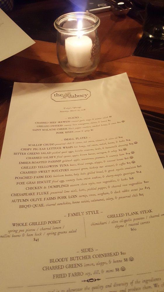 Menu at The Dabney pub & bar, Washington