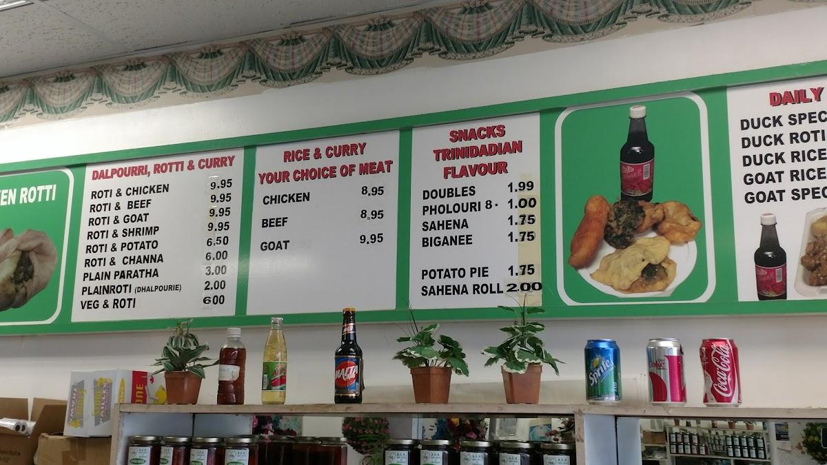 Menu at ACR Hot Roti & Doubles restaurant, Toronto