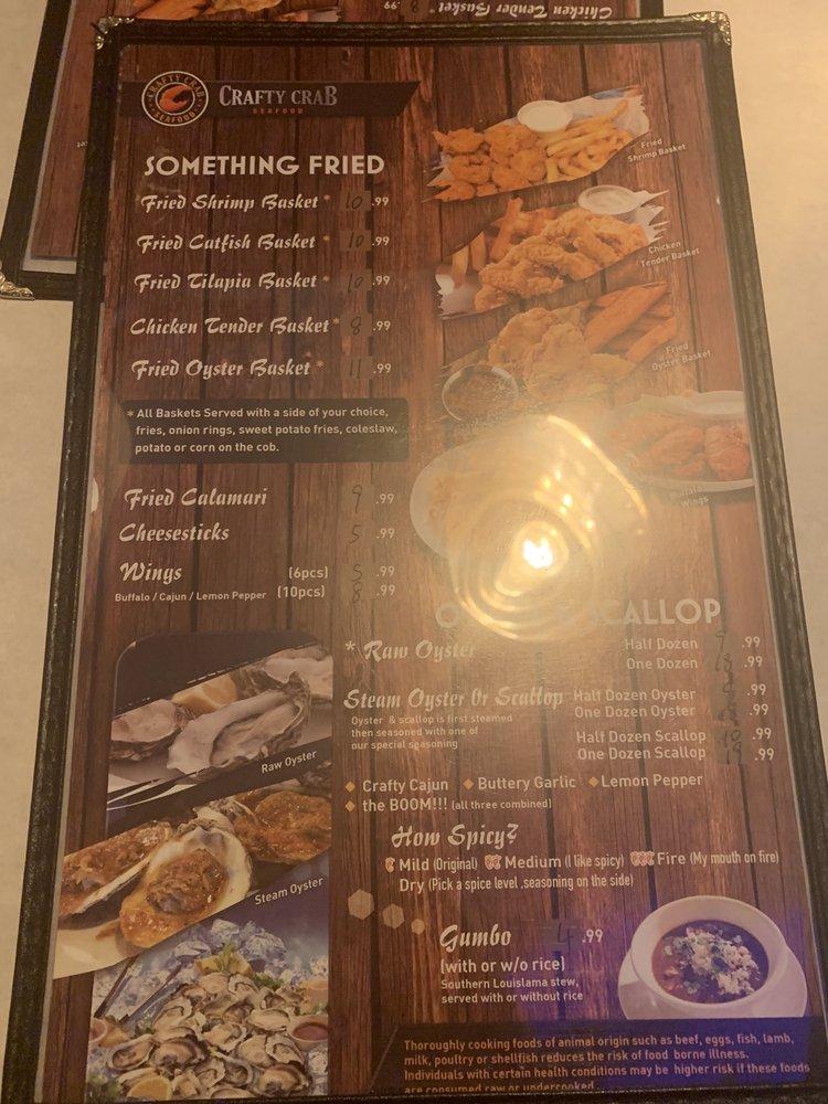 Menu at Crafty Crab restaurant, Towson