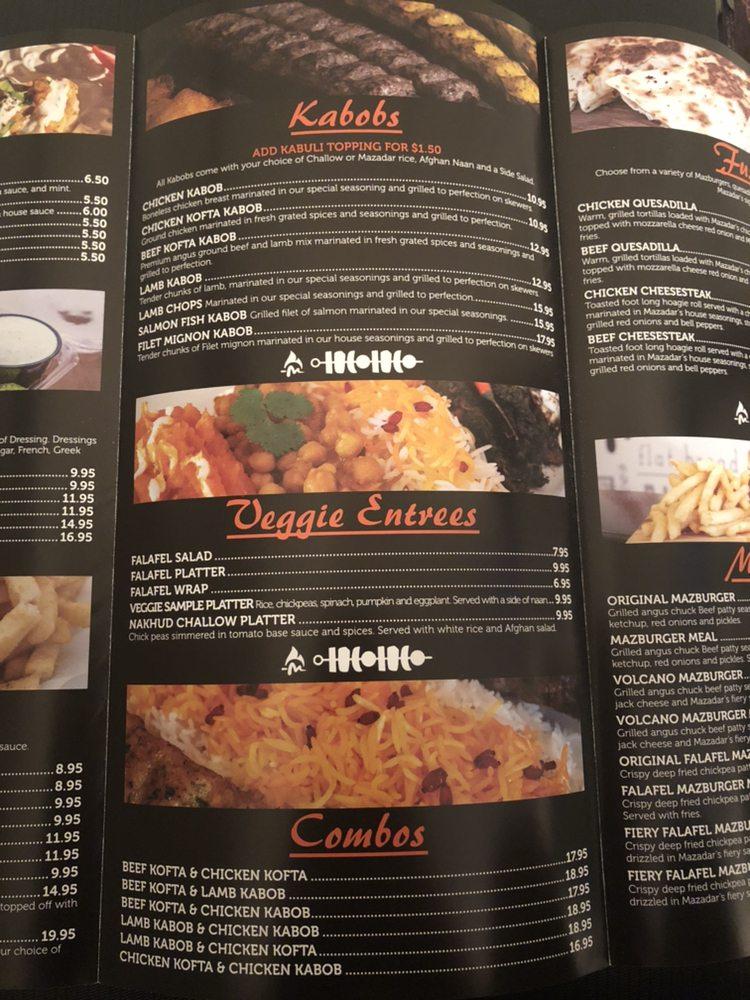 Menu at Mazadar Mediterranean Kitchen restaurant, Albany
