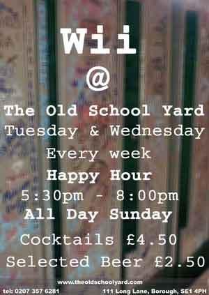 Menu at The Old School Yard pub & bar, London