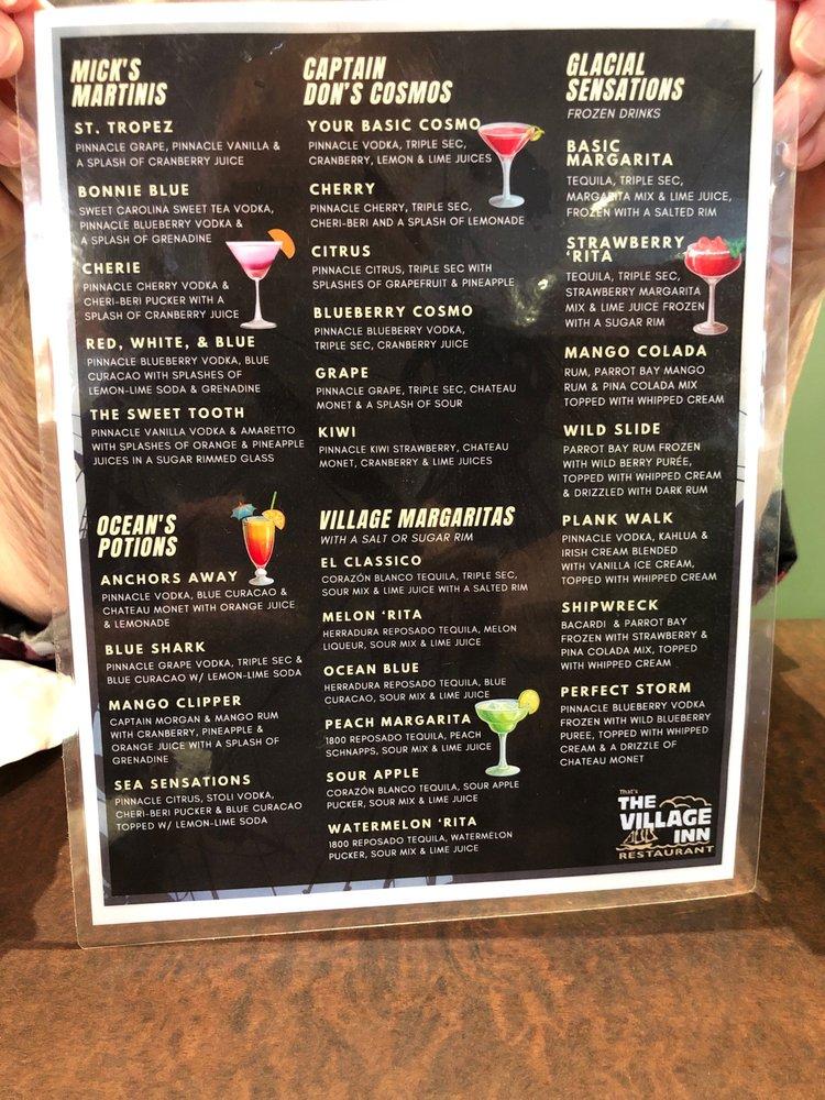 Menu at The Village Inn restaurant, Auburn