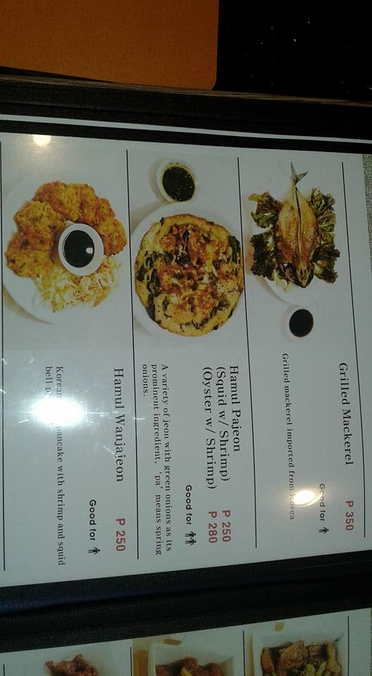 Menu at Hanok Authentic Korean Restaurant, Bacolod