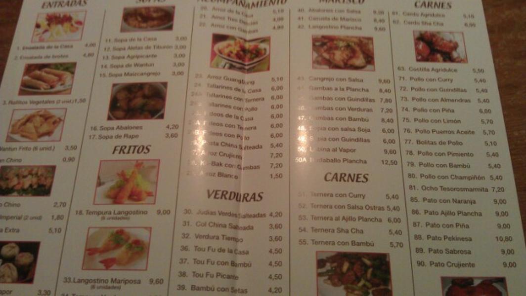 Carta del restaurante Casa Sabrosa, Valencia, Carrer del Dr. Manuel Candela