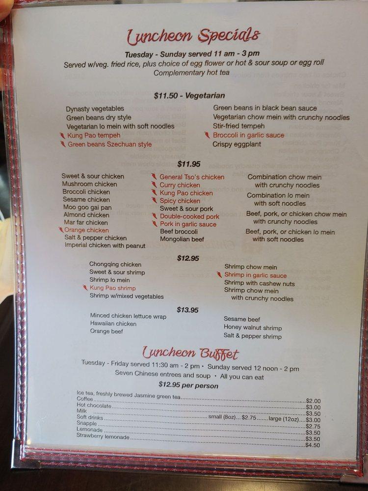 Menu at Grace Su's China Gorge Restaurant, Hood River