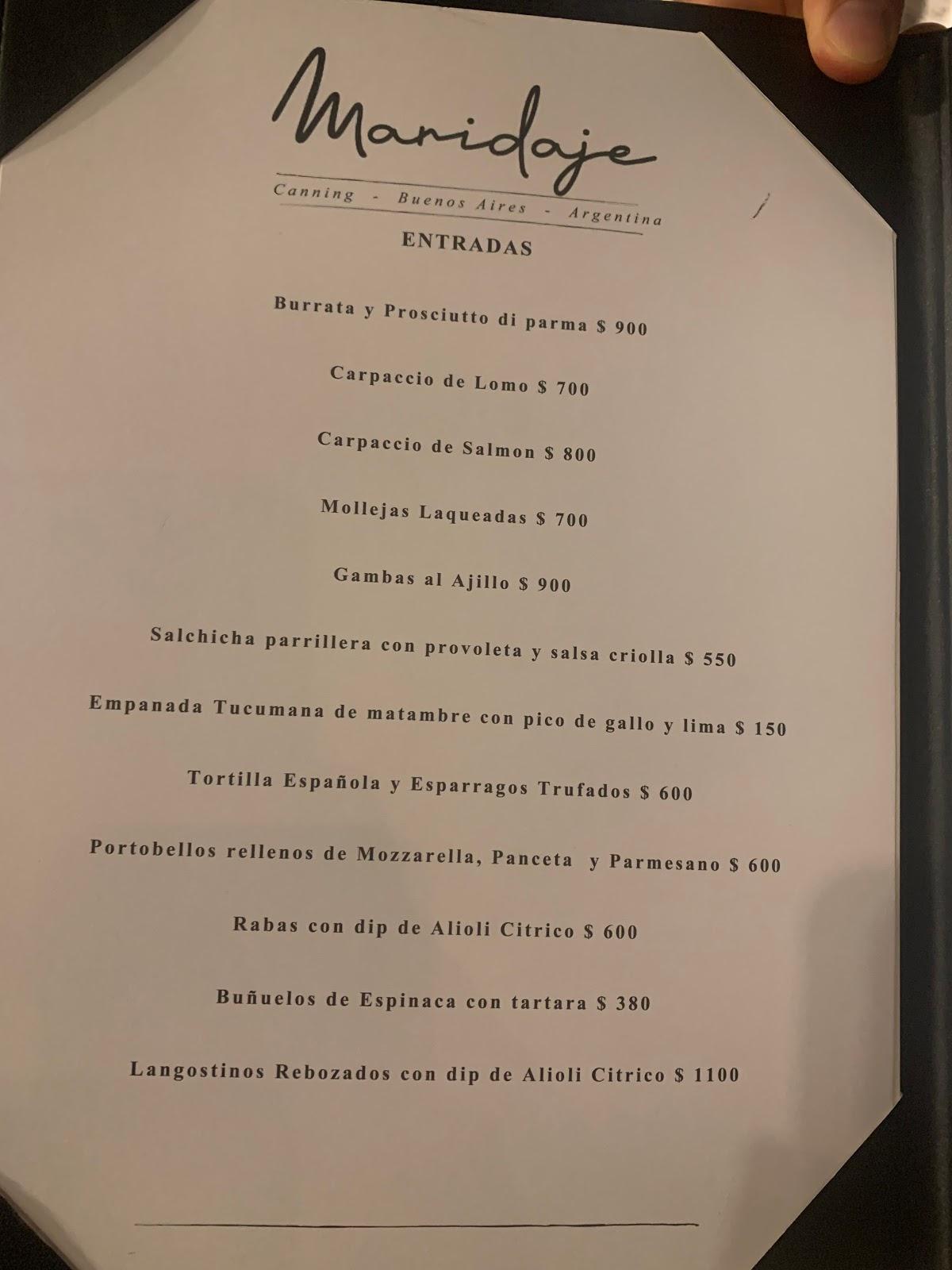 Menu at Maridaje Resto restaurant, Canning