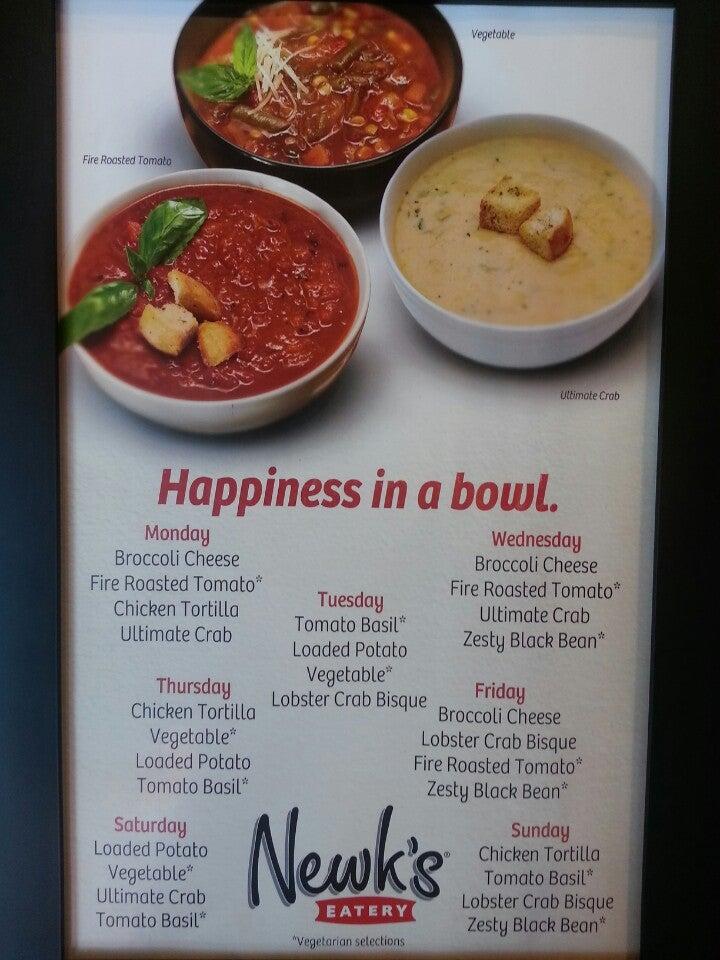 Menu at Newk's Eatery pizzeria, Summerville
