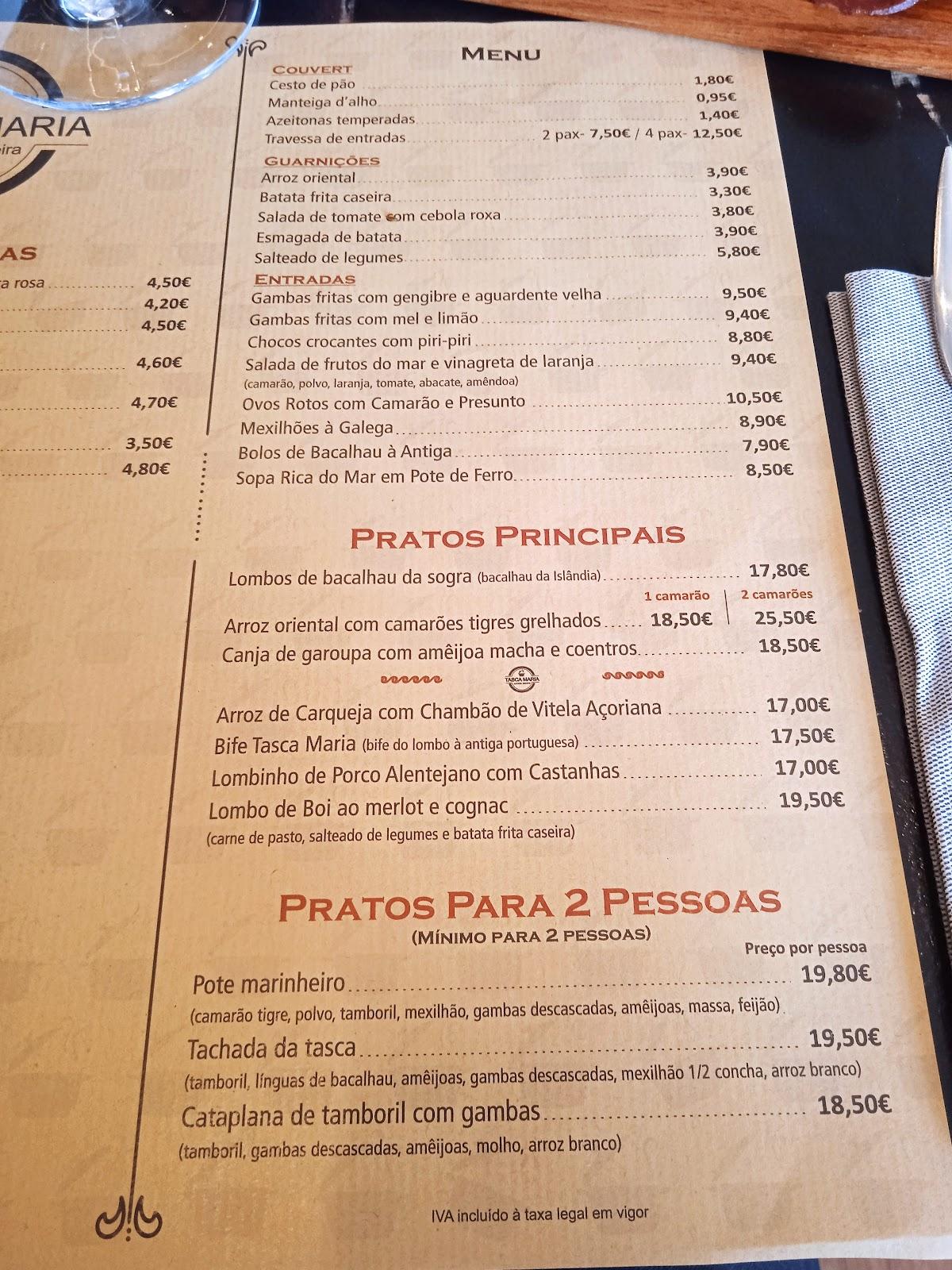 Menu em Tasca Maria - Comida Caseira pub & Bar, Figueira da Foz