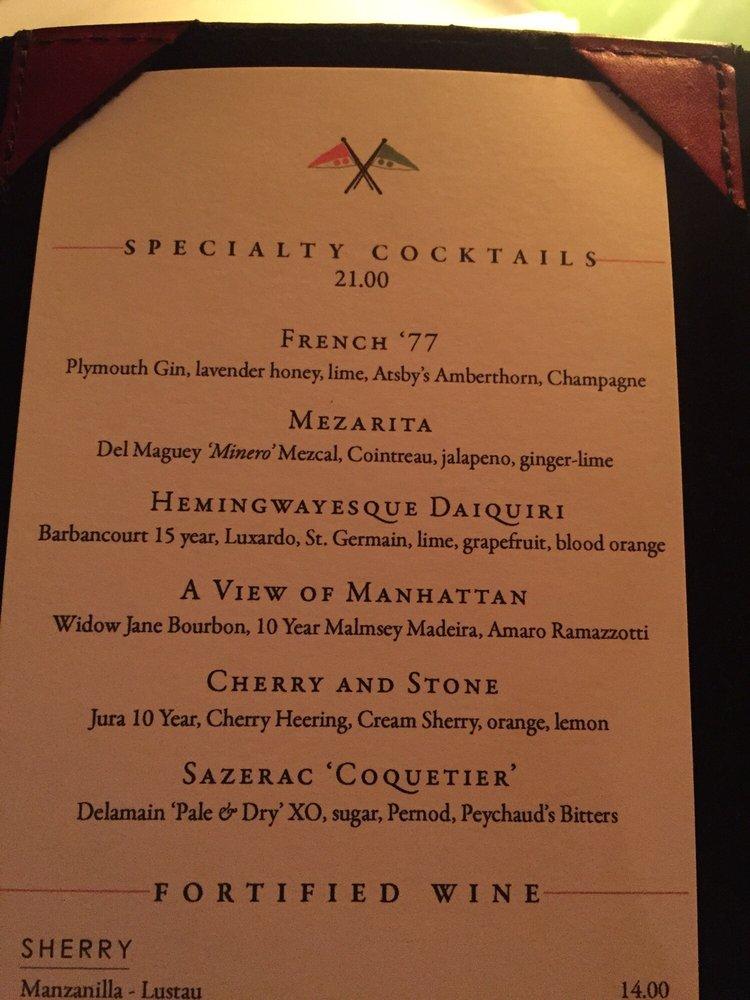 Menu at The River Café pub & bar, New York City