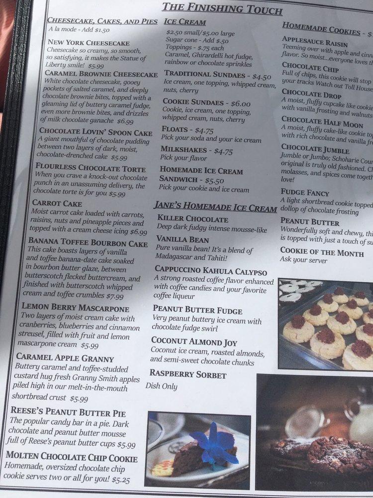 Menu at Grapevine Farms cafe, Cobleskill