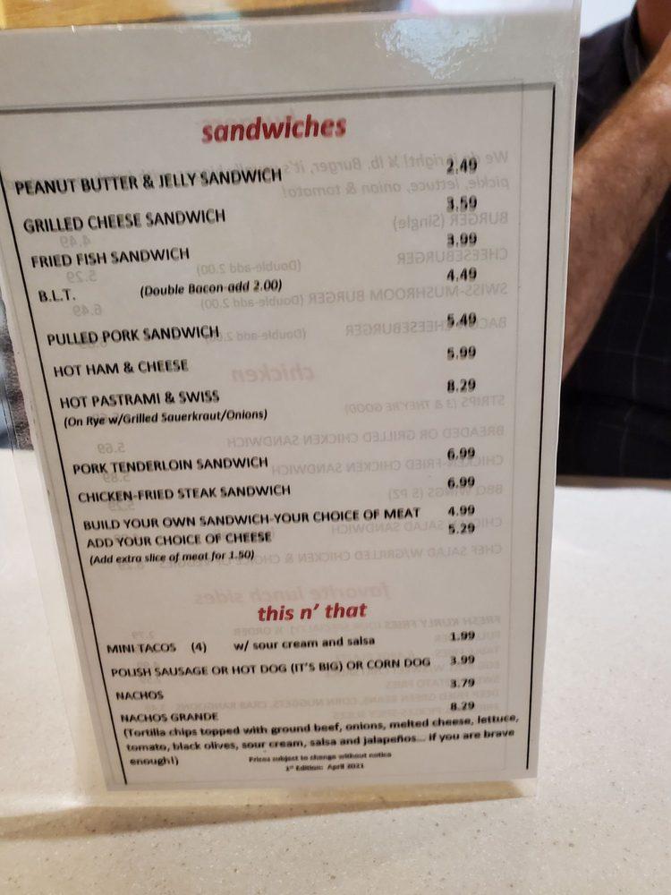 Carta de Kad-E-Korner Store & Diner, Springfield