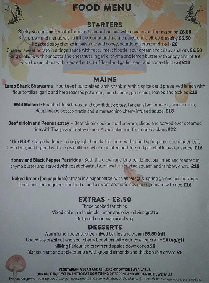 Menu at Kings Arms Hotel pub & bar, Kirkby Lonsdale