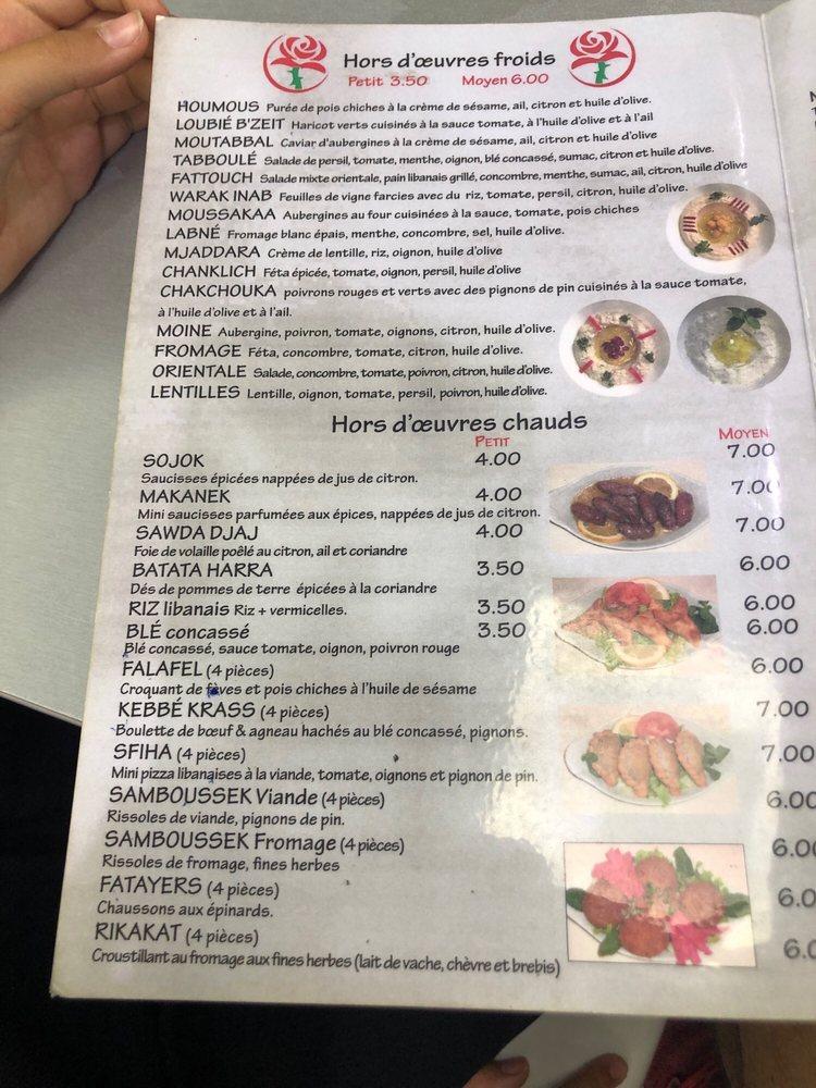 Menu at Rania restaurant, Paris, 26 Rue Godot de Mauroy