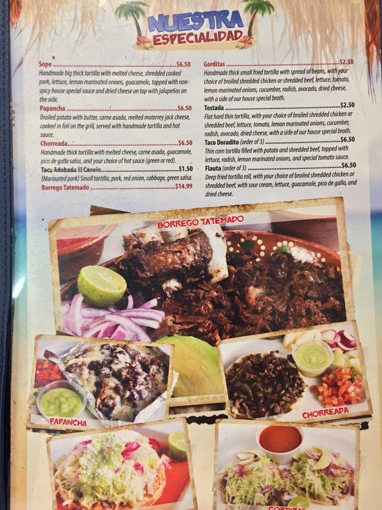 Menu at El Canelo Restaurant, Las Vegas
