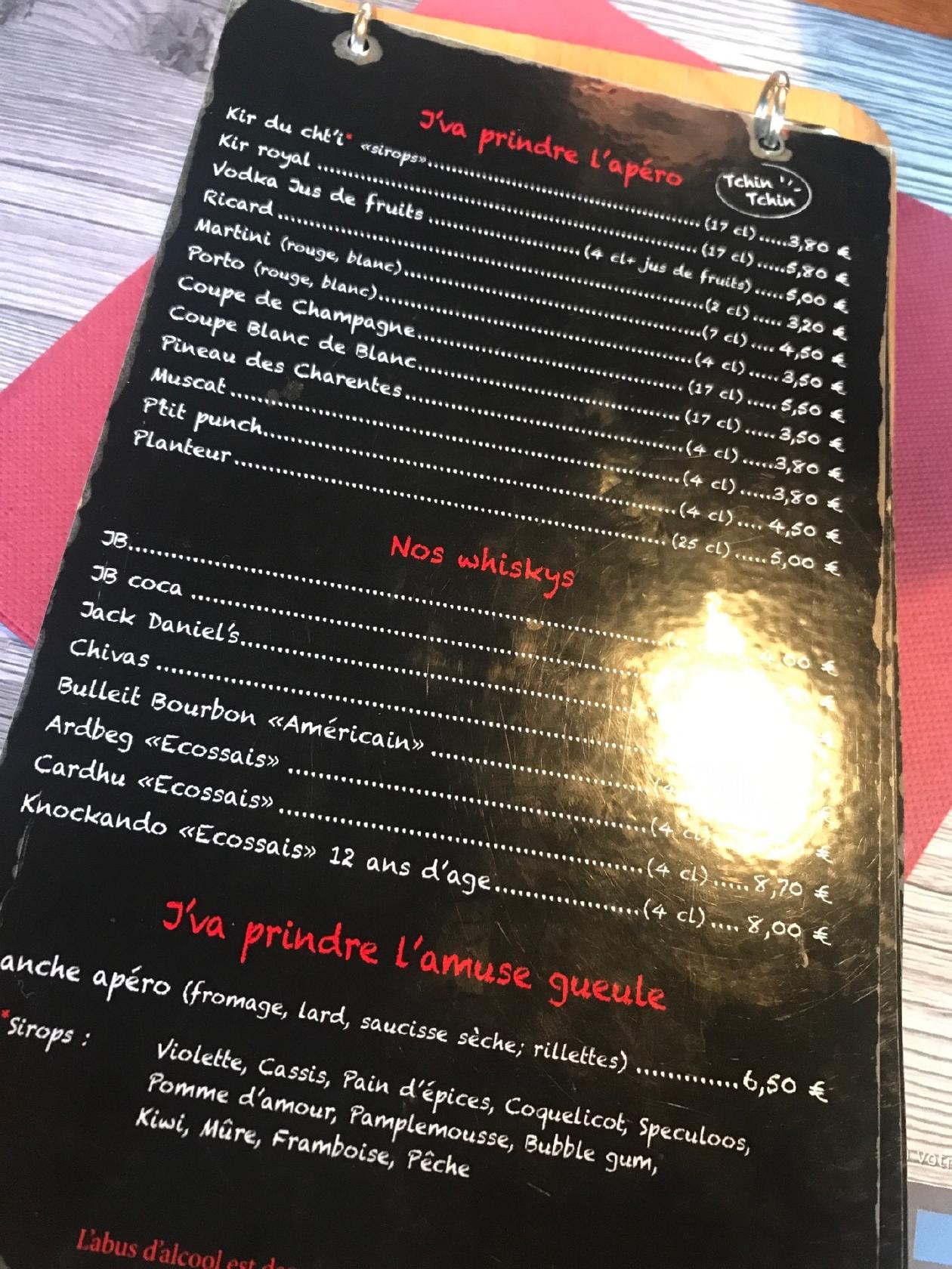 Menu au Estaminet Chez Léon restaurant, Estaires, Rue du Quai