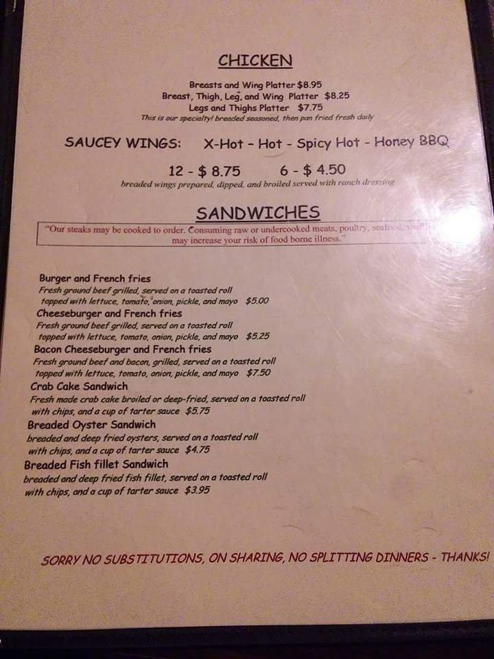 Menu at Gus & Ted's Tavern Inc pub & bar, Waynesboro