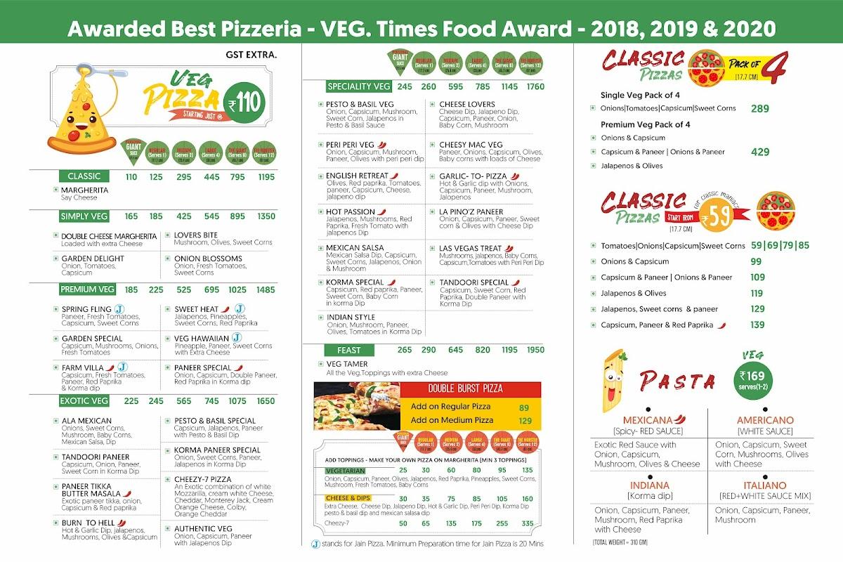 Menu at La Pino'z Pizza Airport Circle, Ahmedabad
