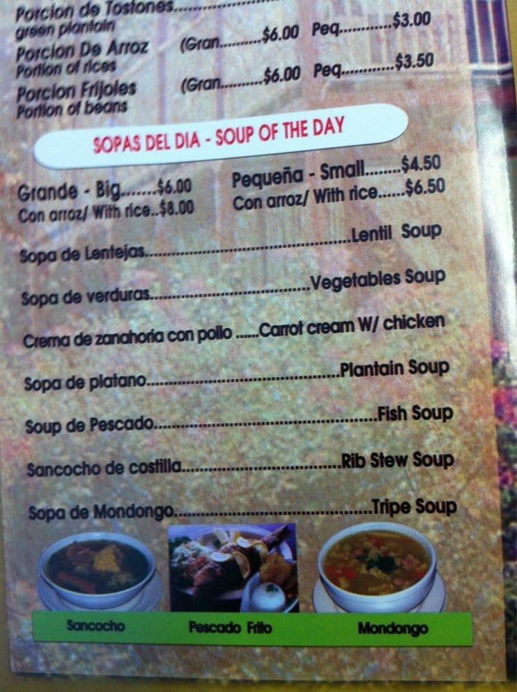 Menu at Mi Victoria restaurant, Milford