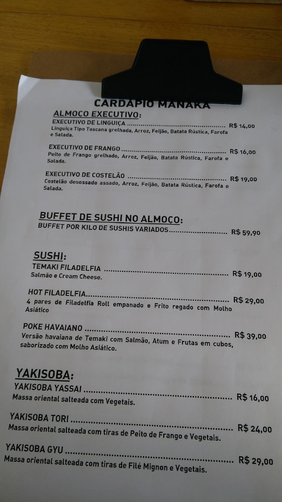 Menu em Restaurante Manaká, Florianópolis, 475