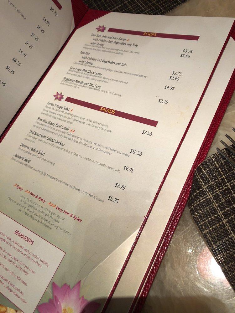 Menu at Sawasdee Danvers restaurant, Danvers