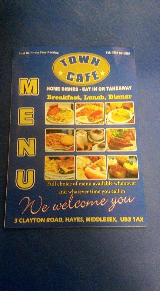 Menu at Town Cafe, Hayes, 73 Coldharbour Ln