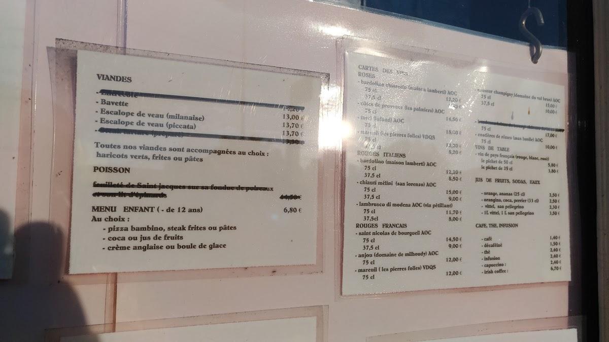 Menu at Le Pizzaiolo pizzeria, Fontenay-le-Comte