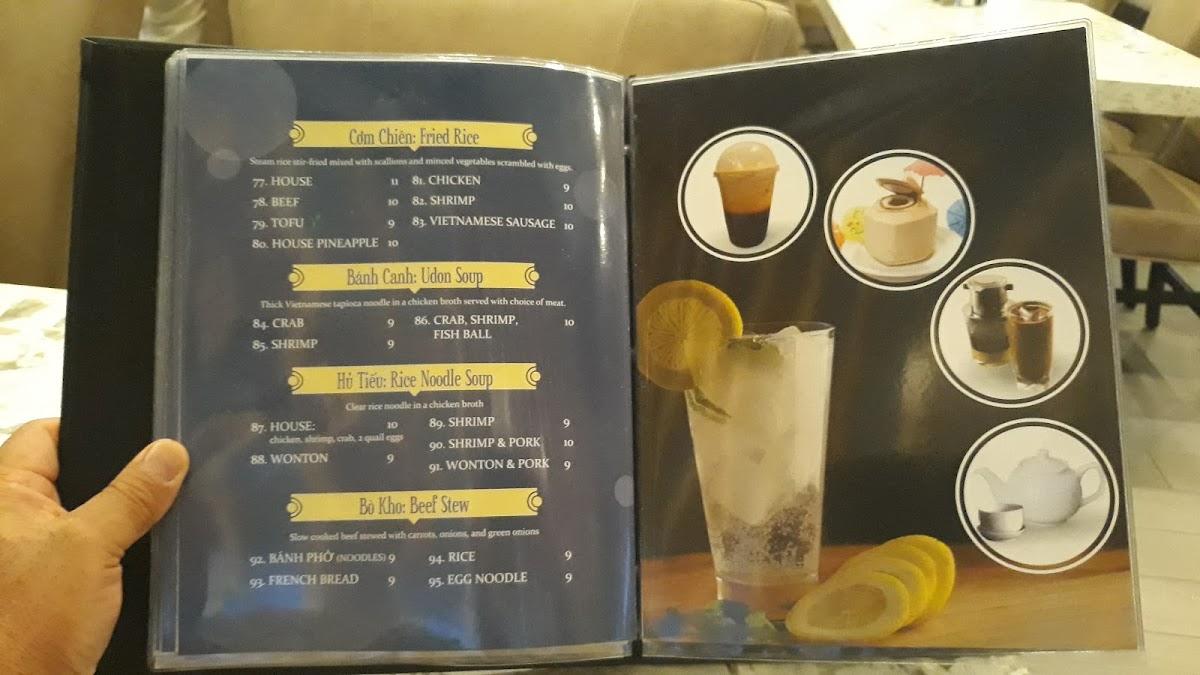 Menu at Pho 77 Rialto restaurant, Rialto