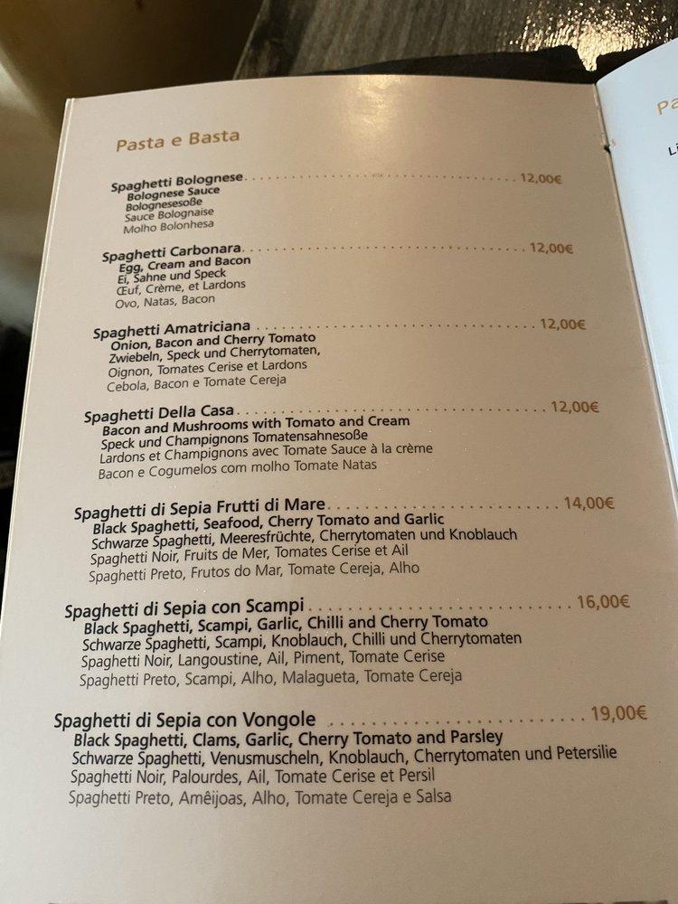 Menu at Villa Medici pizzeria, Carvoeiro