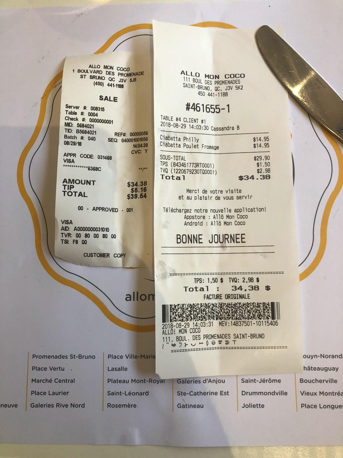 Menu at Allô mon Coco restaurant, St-Bruno-de-Montarville, 111 Bd des ...