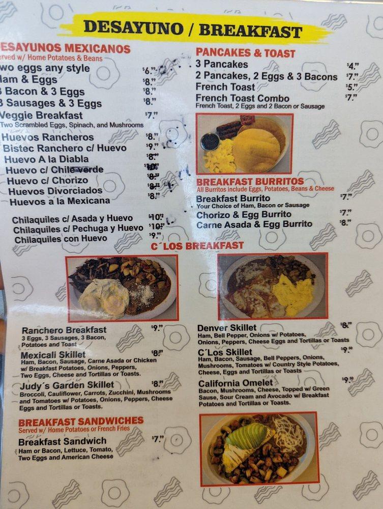 Menu at C'los Restaurant, Coachella, Harrison St #117