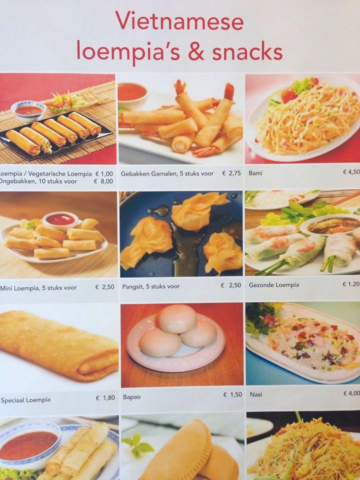 Menu at Vietnamese Loempia's & Snacks, Gouda